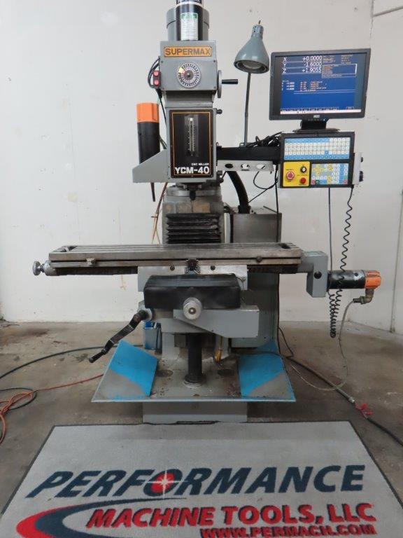 CNC MACHINING CENTERS:SUPERMAX YCM-40 WITH CENTROID 3 AXIS CNC BUILT 1995