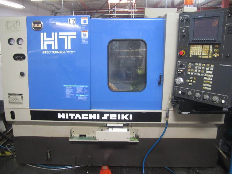 CNC TURNING CENTERS: HITACHI SEIKI HT20J CNC LATHE WITH LNS SERVO BARFEED